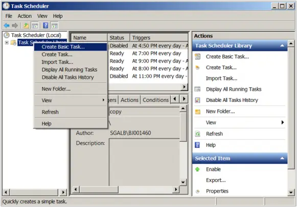 Create Windows Task Scheduler And Schedule To Run Bat File