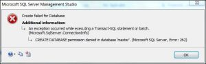 Microsoft SQL Server Error 262 Solutions – cannot create database