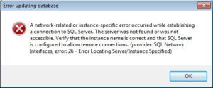 SQL Server Error 26 and SQL Server Error 40 – How to Fix Them