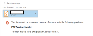 Troubleshoot PDF Preview Handler - This File Cannot Be Previewed