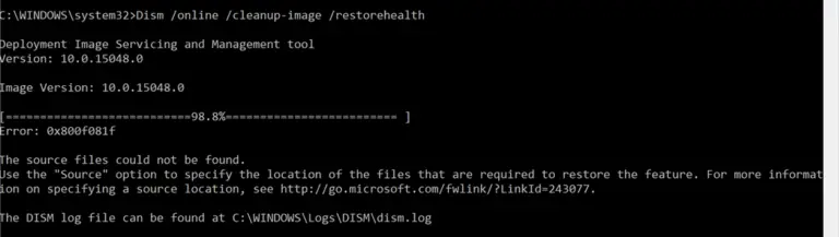 Error 0x800f081f on DISM and .NET Framework 3.5 - How to Fix It
