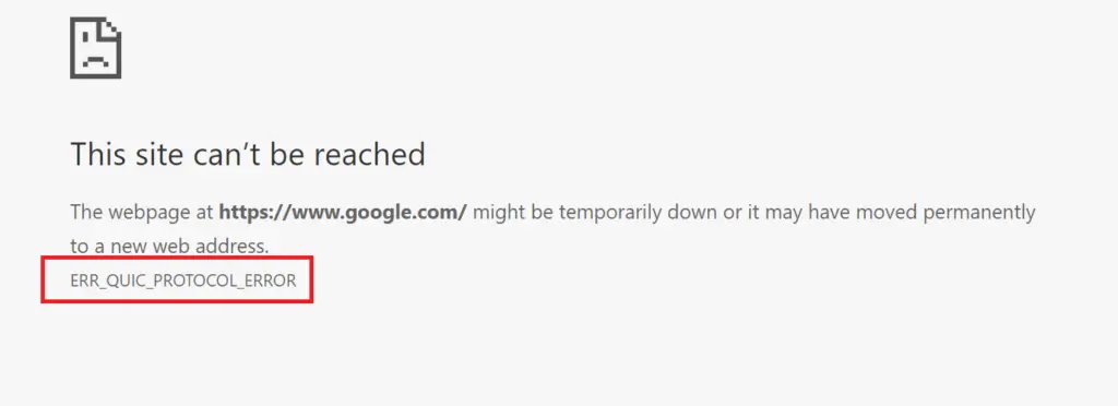 Fixed: Err_Quic_Protocol_Error On Google Chrome