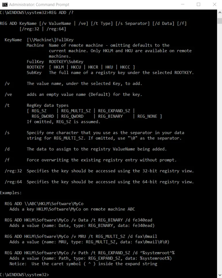 How to Edit registry using (CMD) | Switches | Operations description