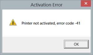 How to resolve printer not activated error code 41 - Get IT Solutions