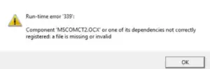 Runtime Error 339 Message - Best Way to Fix it - Get IT Solutions